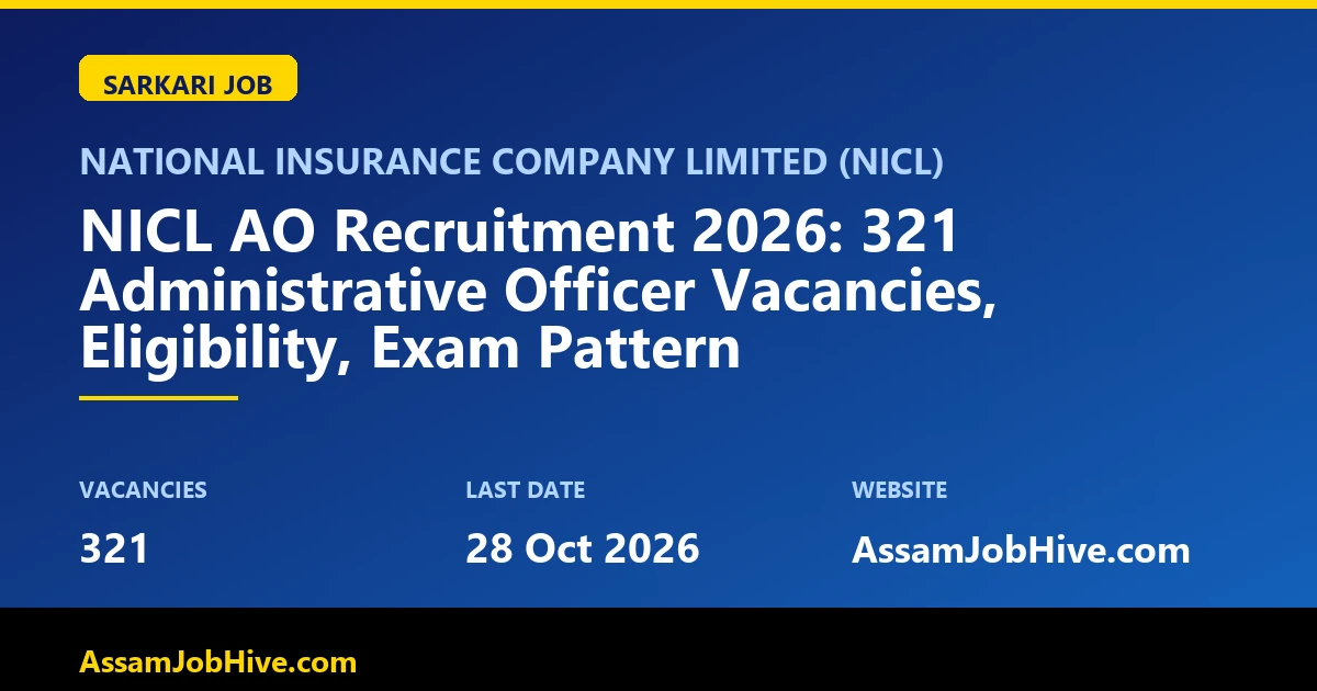 NICL AO Recruitment 2026: 321 Vacancies, Eligibility, Exam Pattern